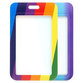 Colourful Vertical Slider ID Card Badge Holders Easy Slide-In Plastic