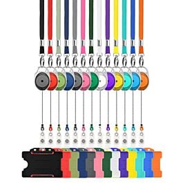 Trio Set - Retractable Lanyards with Card Holders Badge Reel